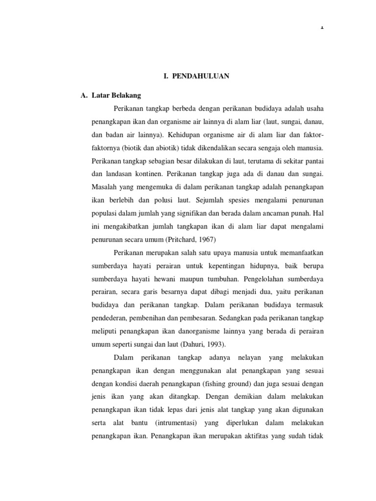 LATAR BELAKANG, TUJUAN, MANFAAT (PERIKANAN TANGKAP) - D Fix PDF | PDF