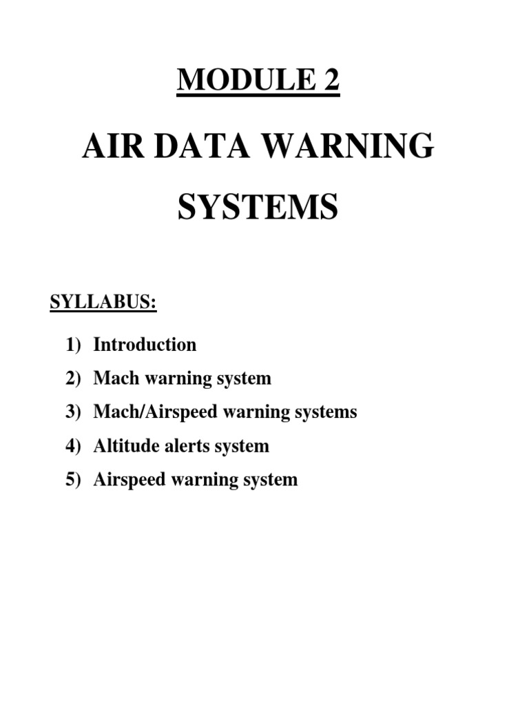 Air Data Warning System | PDF | Atmospheric Pressure | Airspeed