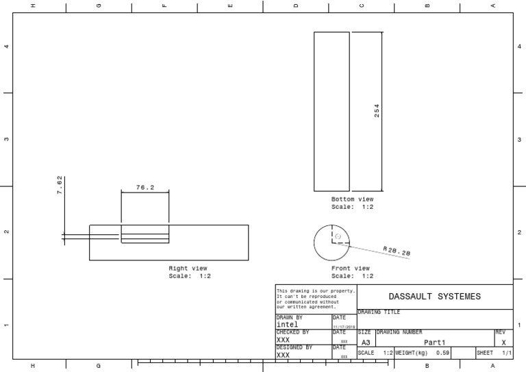 A3 Drawing of Part1 Design | PDF | Drawing