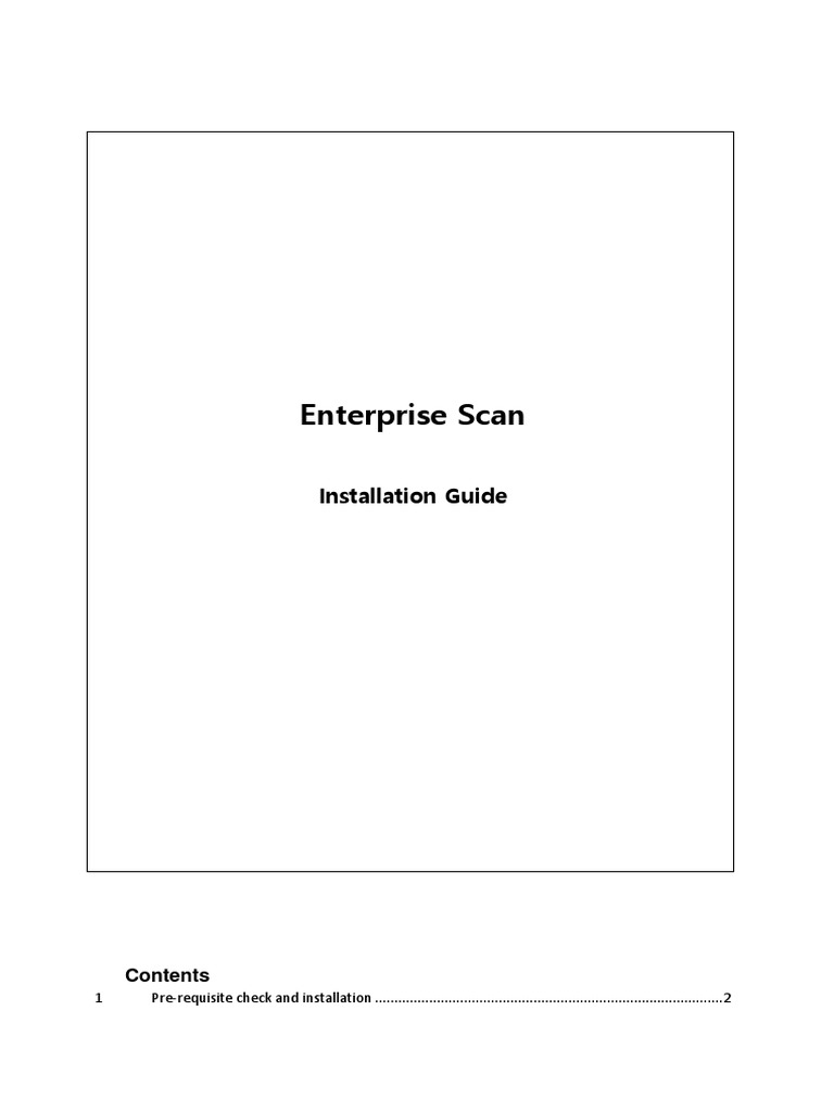 Enterprise Scan Installation Guide | PDF | Microsoft Software ...