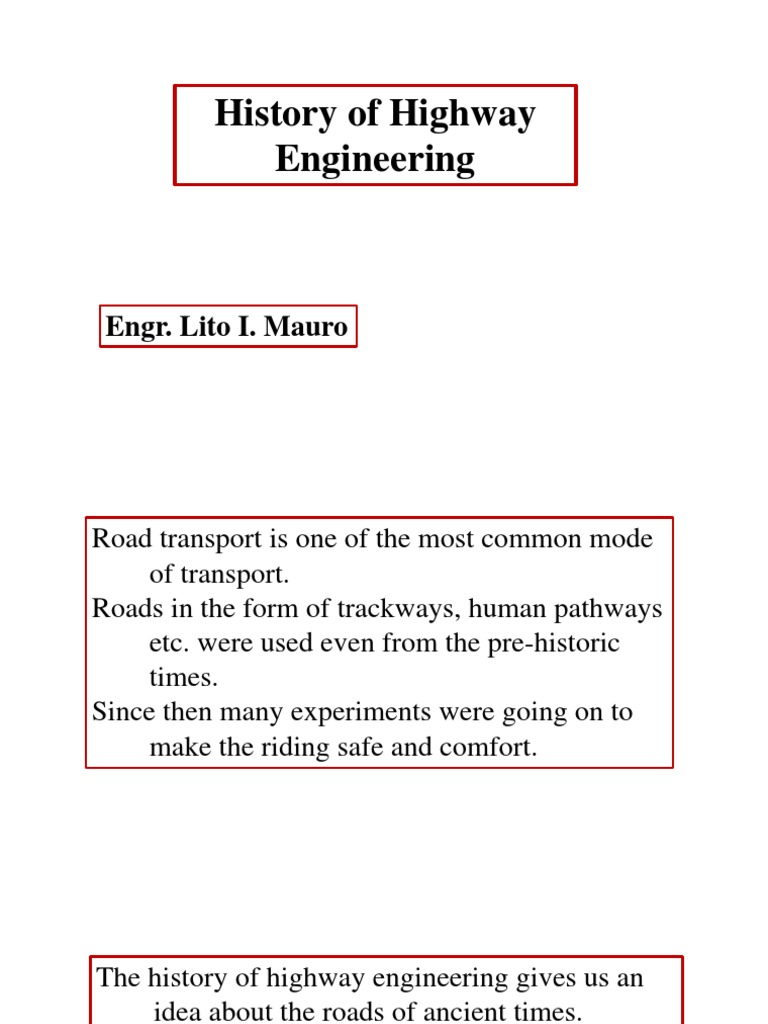 2 History of Highway Engineering | PDF | Road | Concrete