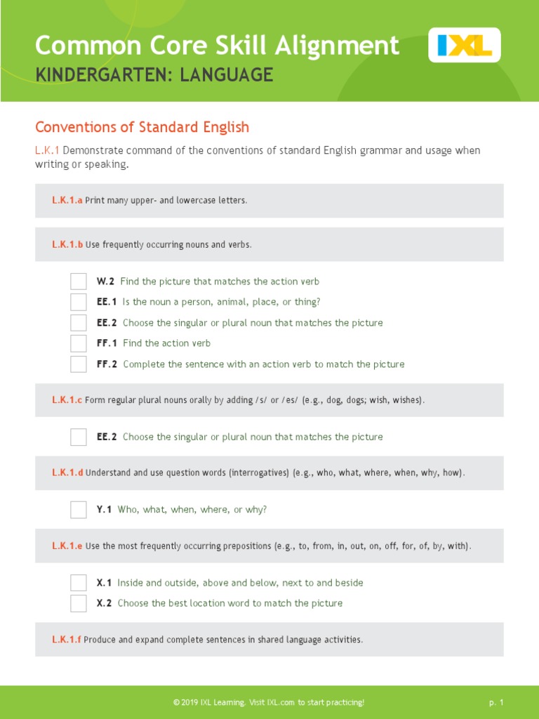 Ixl Ela Standards | PDF | Syllable | Phonics