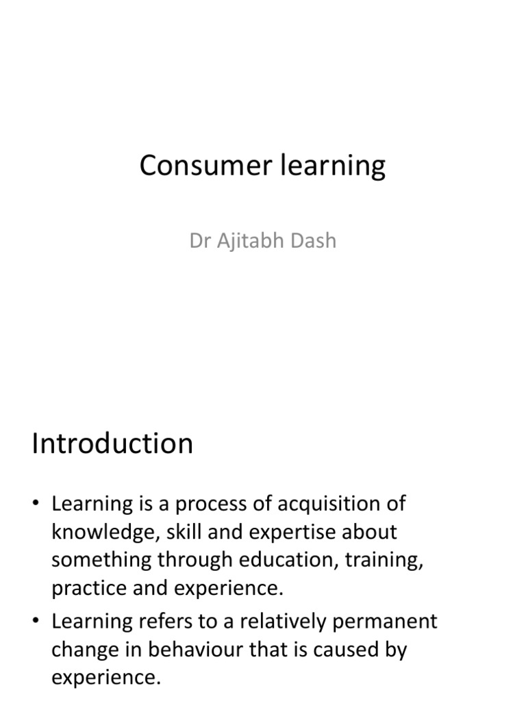 Consumer Learning | PDF | Classical Conditioning | Reinforcement