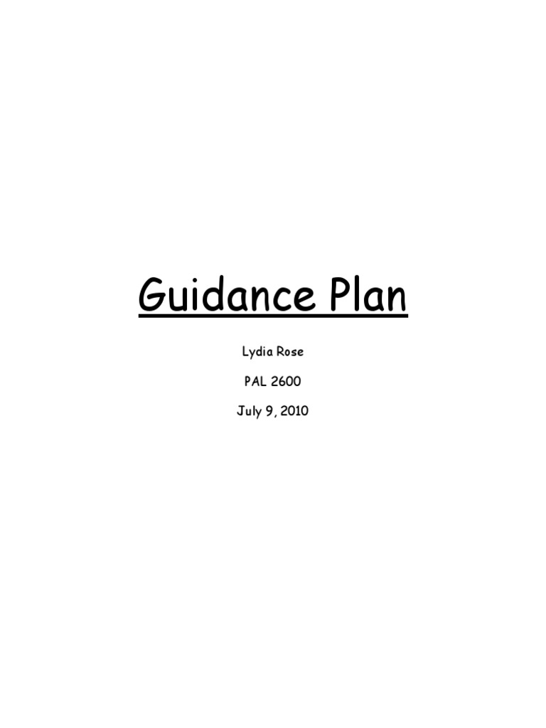 Guidance Plan LR | PDF | Classroom | Creative Commons