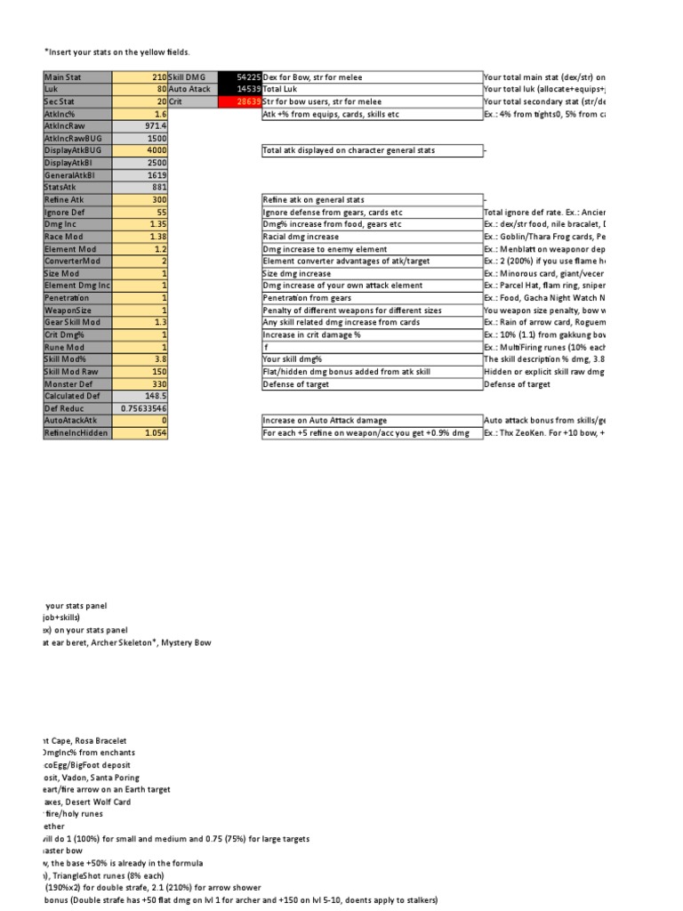 DMG Calculation ROMEL | PDF | Bow And Arrow | Projectile Weapons