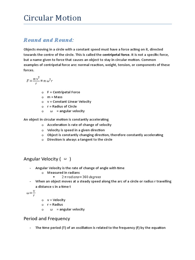 Circular Motion: Round and Round | PDF | Torque | Rotation Around A ...