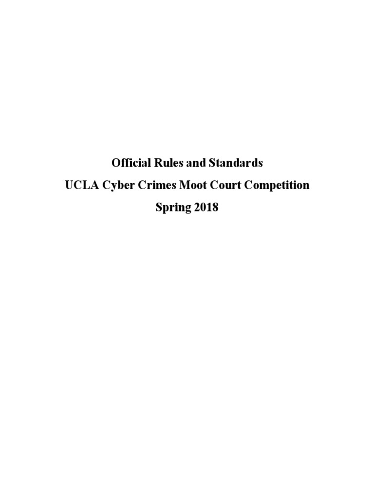 UCLA Cyber Crimes Moot Court Competition Rules 2018 PDF | PDF ...