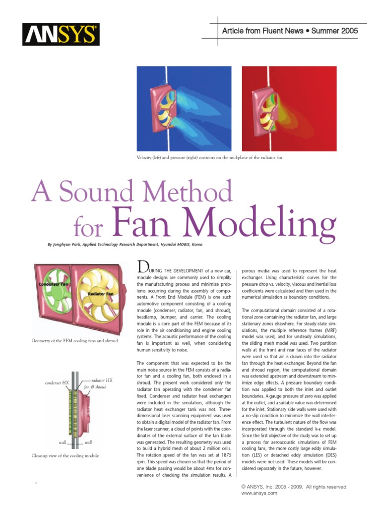 A Sound Method For Fan Modeling - Article - Fluent News | PDF | Heat ...