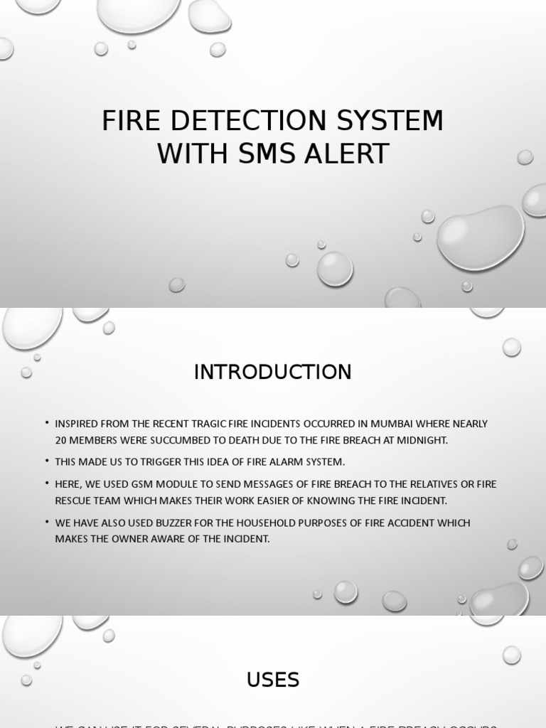 Fire Detection System With Sms Alert | PDF | Telecommunications