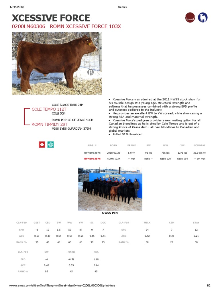 0200Lm60306 Romn Xcessive Force 103X | PDF | Animal Sexuality | Breeding