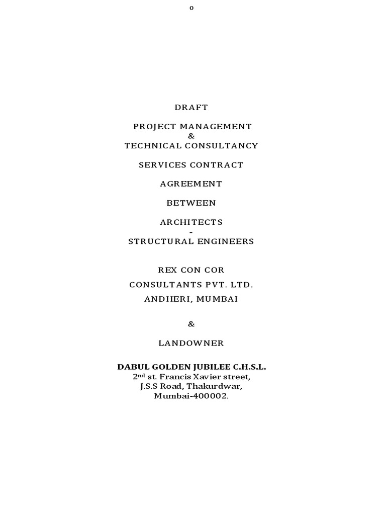 PMC Agreement for Golden Jubilee Society | PDF | Architect ...