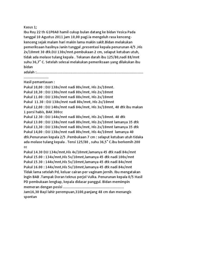 Soal Partograf | PDF