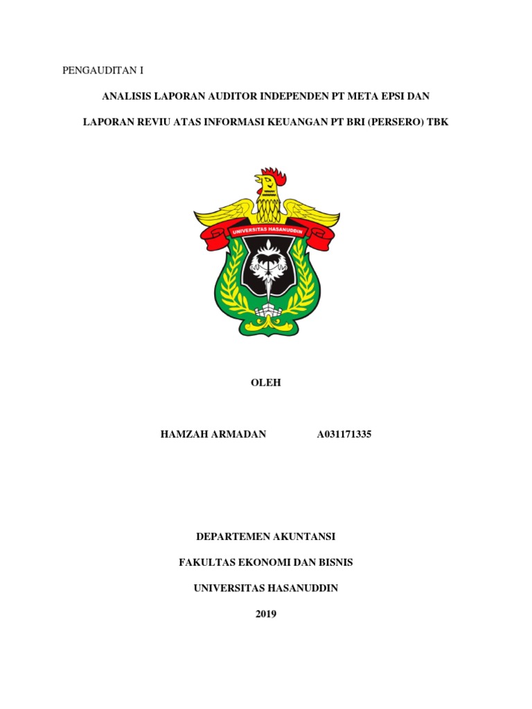 Analisis Mengenai Laporan Auditor Independen PT Meta Epsi | PDF