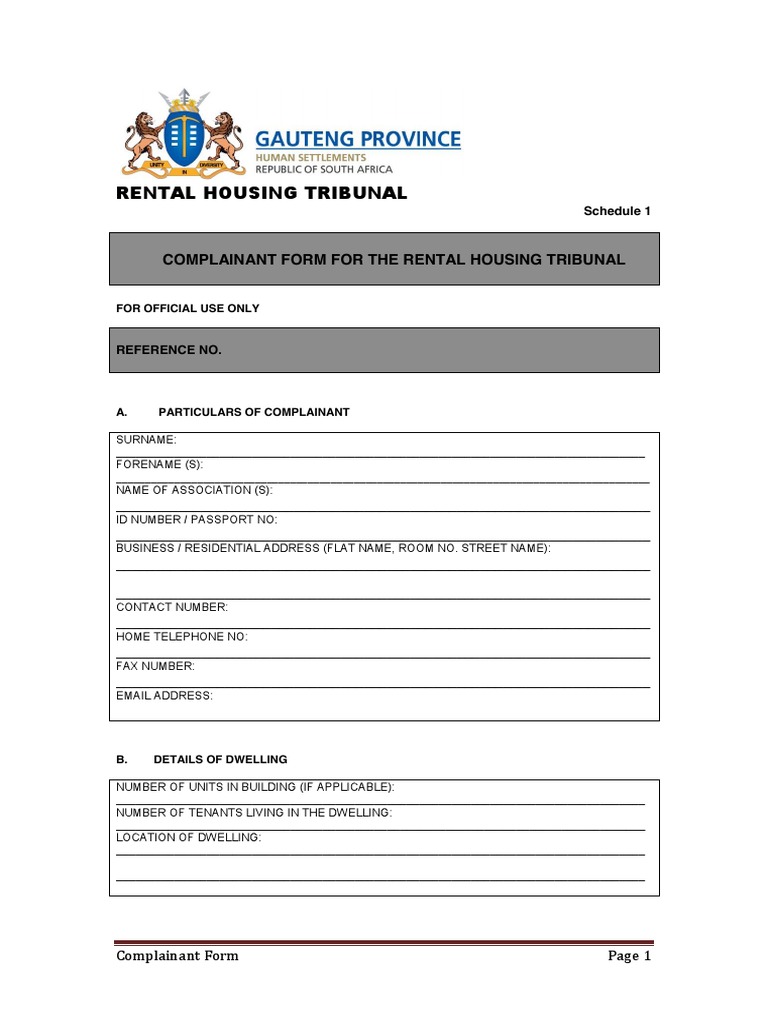 Tenant Complaint Forms | PDF | Lease | Renting