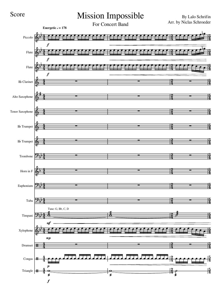 Mission Impossible For Concert Band | PDF | Musical Compositions ...