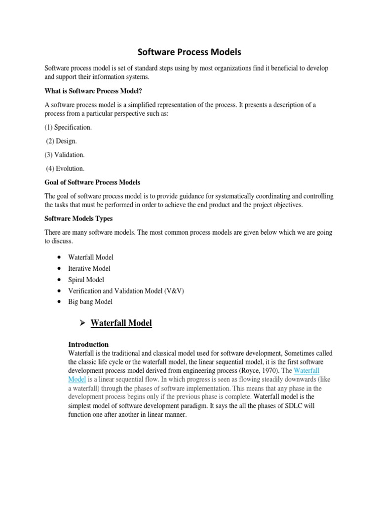 Software Process Models | PDF | Software Testing | Software Development ...