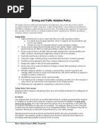 Sample Driving For Work Policy | PDF | Driving | Road Traffic Safety