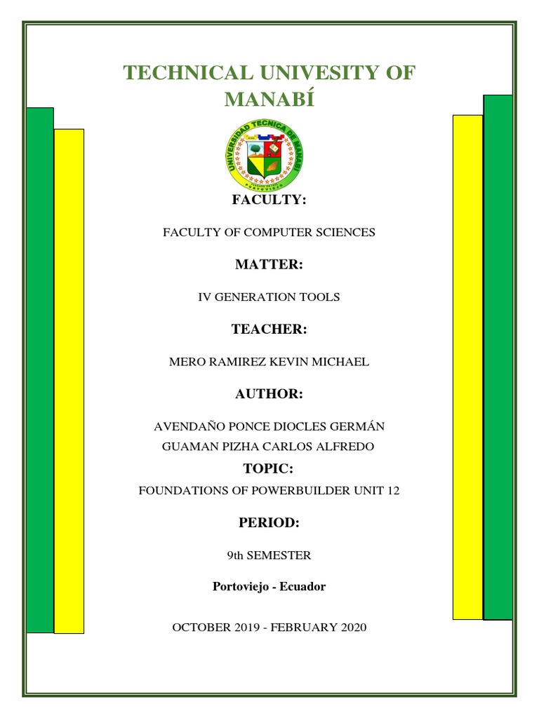 Technical University of Manabí PowerBuilder Course Covers Object-Oriented Concepts | PDF | Class ...