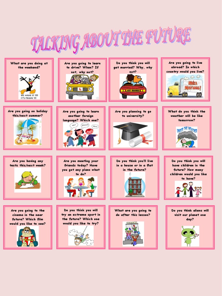 Talking About The Future Speaking Cards Conversation Topics Dialogs ...