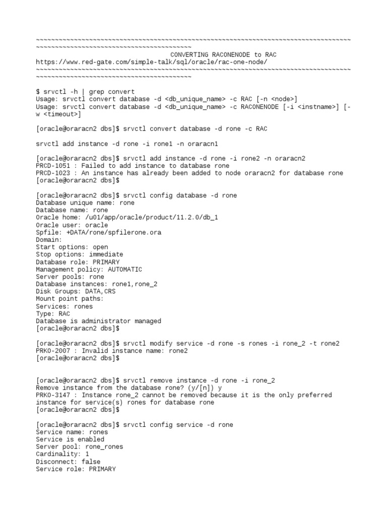 Converting Raconenode To Rac | PDF | Load Balancing (Computing) | Databases