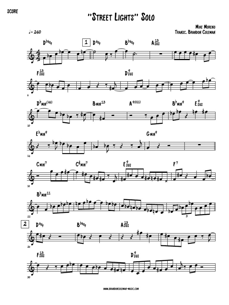 Mike Moreno - Street Lights | PDF