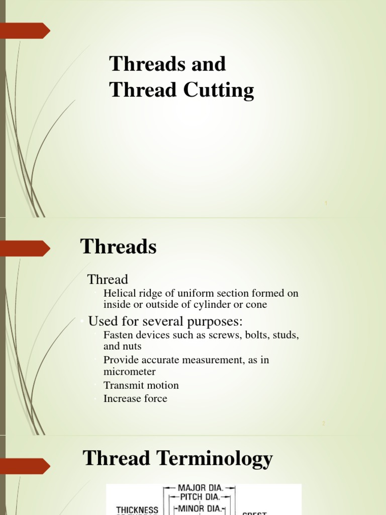 Thread Cutting, Taping and Broaching | PDF | Machining | Screw