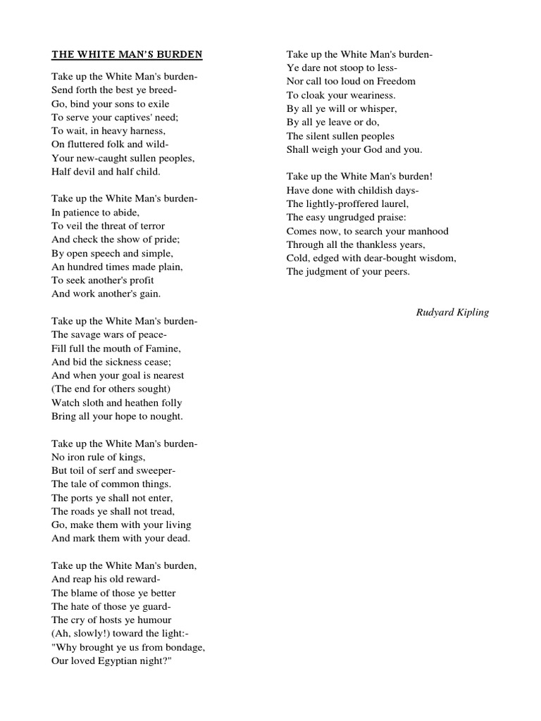 How Does Kipling Define The White Man& 39 Store | emergencydentistry.com