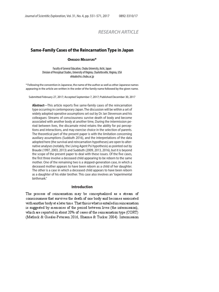 Reincarnation in Japan | PDF | Parapsychology | Reincarnation