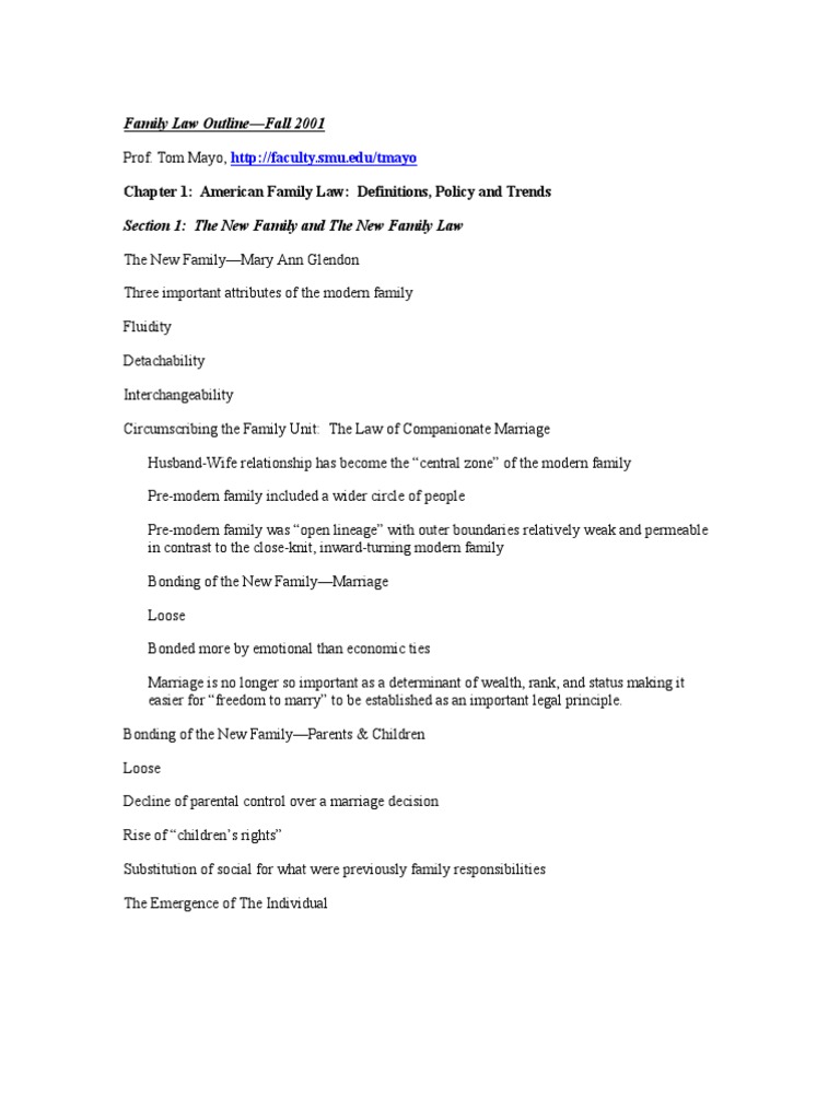 Family+Law+Outline | Marriage | Family