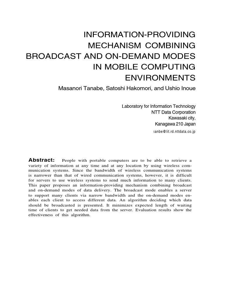 Information-Providing Mechanism Combining Broadcast and On-Demand Modes ...