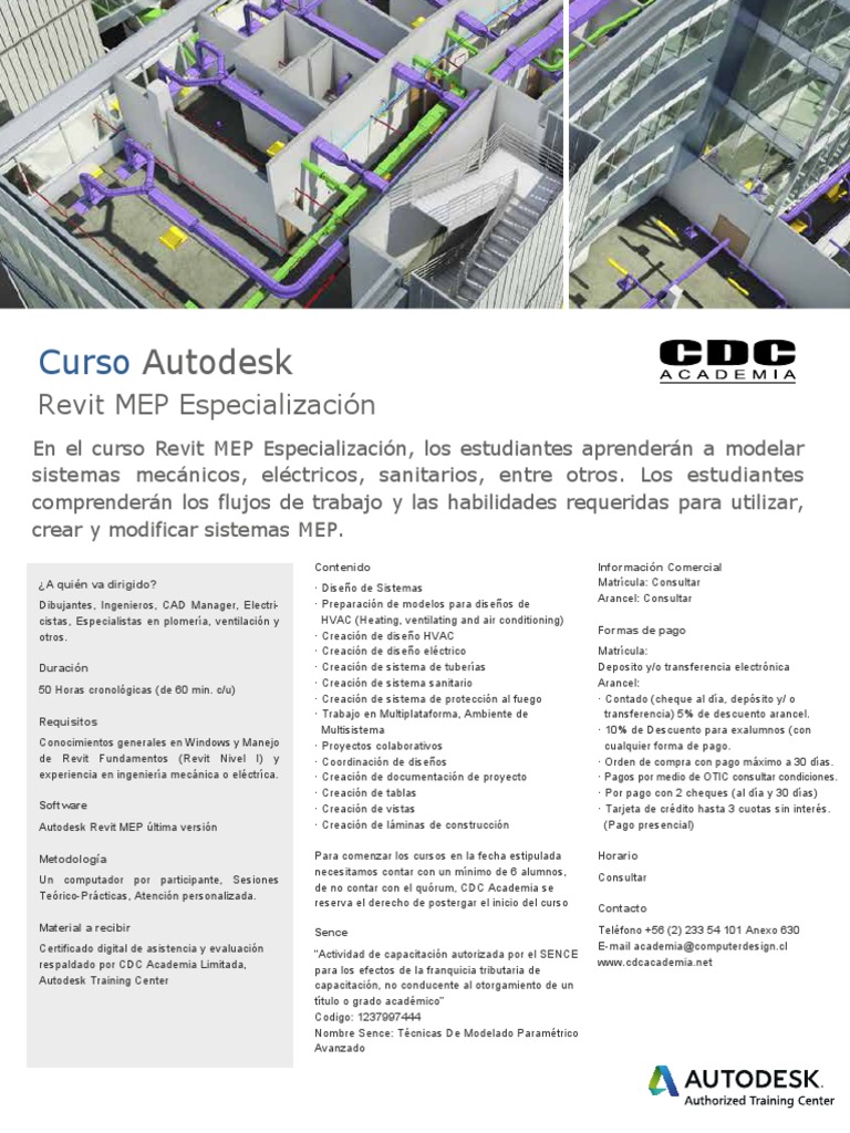 Folleto Autodesk Curso Revit Mep | PDF | Autodesk Revit | Ingeniería