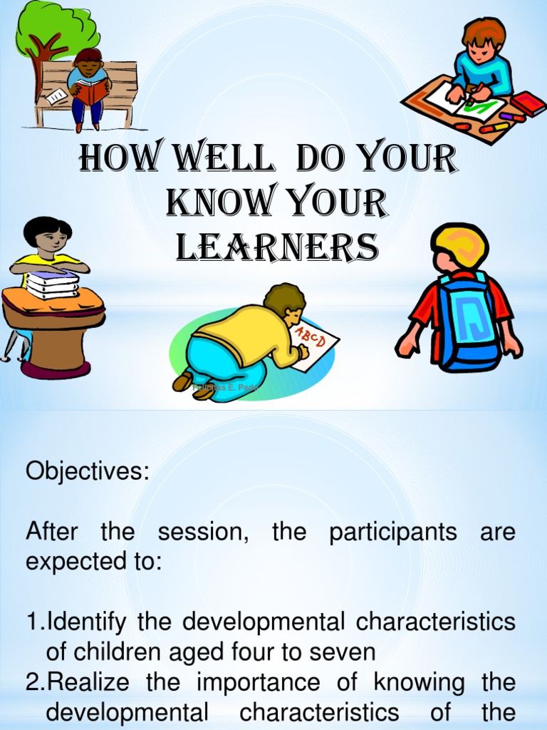SG-3 Getting To Know The K To 3 Learners | PDF | Applied Psychology ...