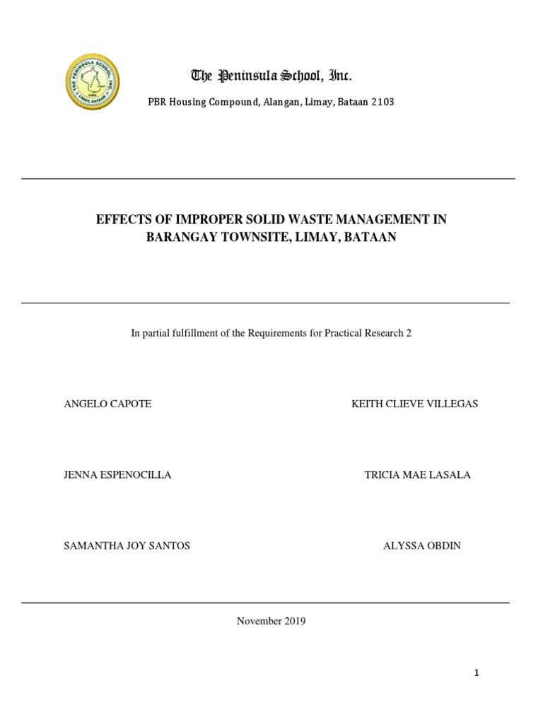 Thesis Paper | PDF | Waste | Waste Management