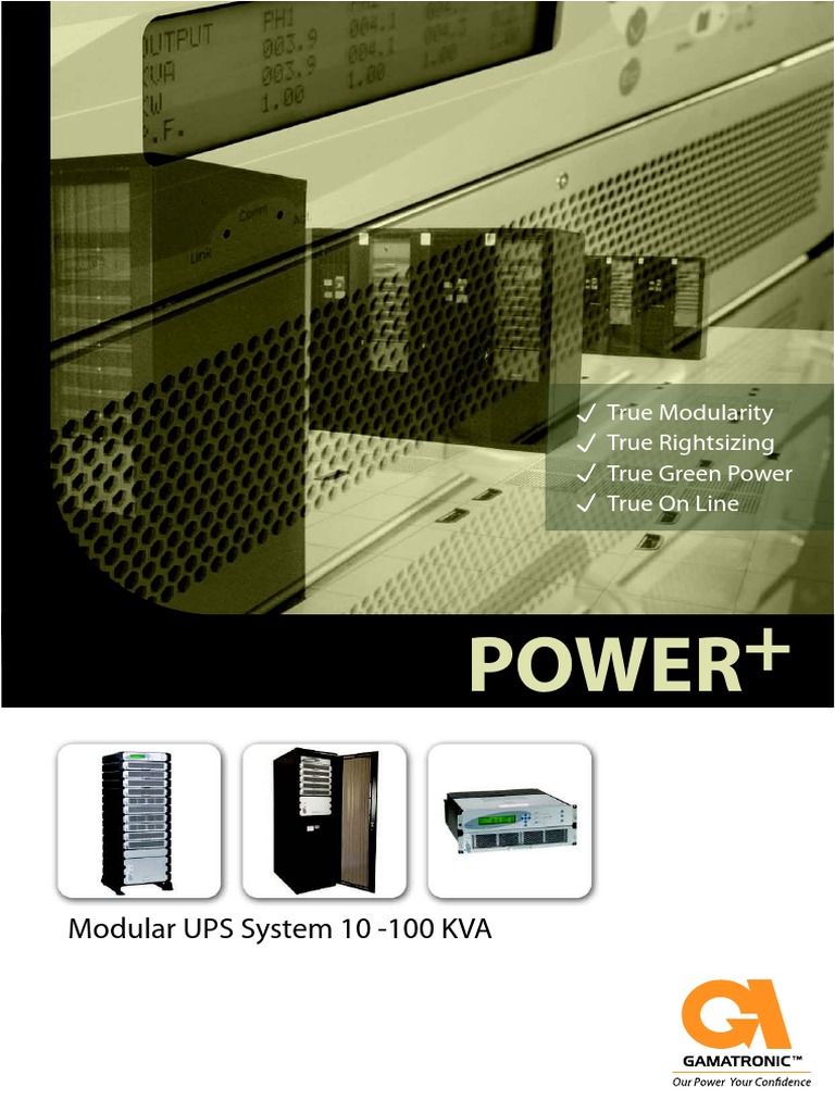 Power+: Modular UPS System 10 - 100 KVA | Download Free PDF | Modularity | Microsoft Windows