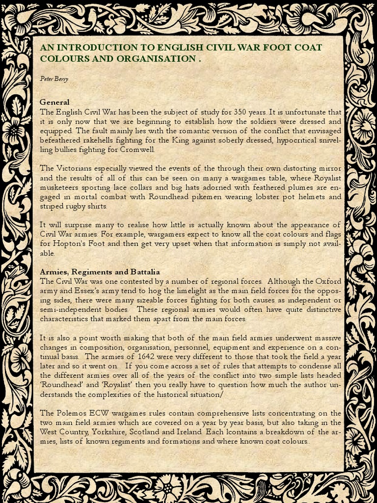 ECW Coats | PDF | Regiment | English Civil War