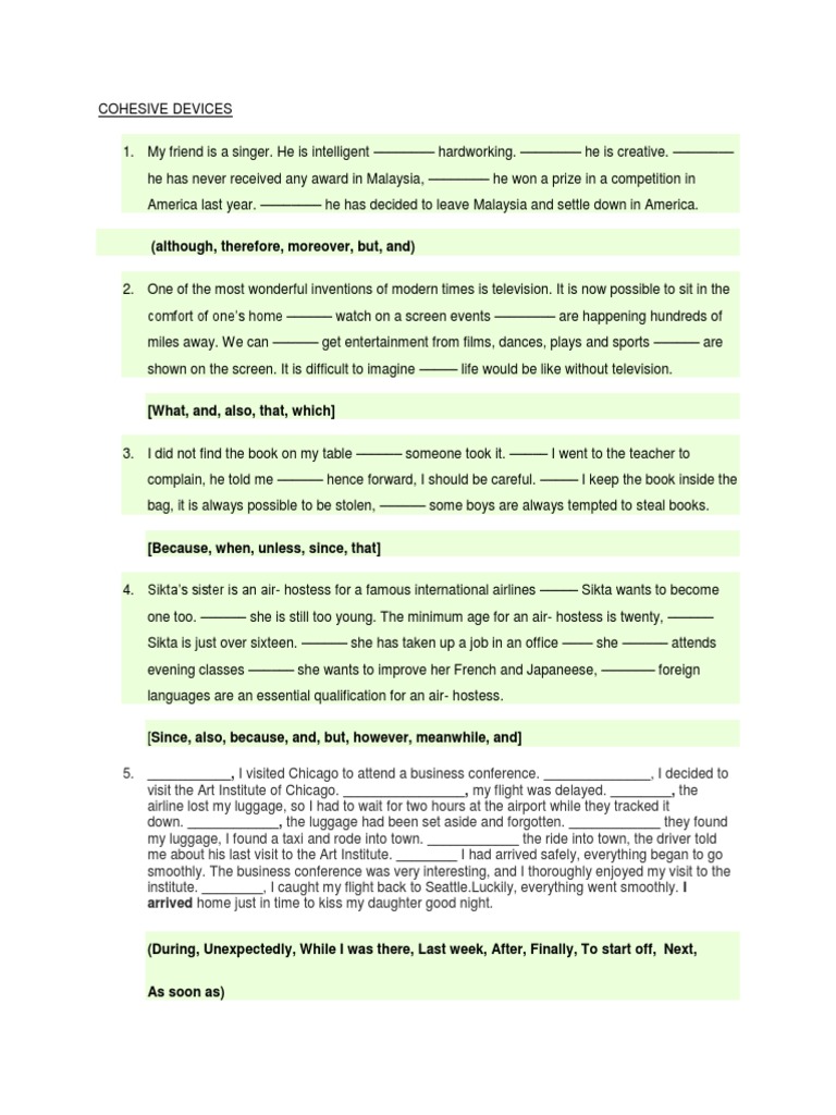 Cohesive Devices | PDF