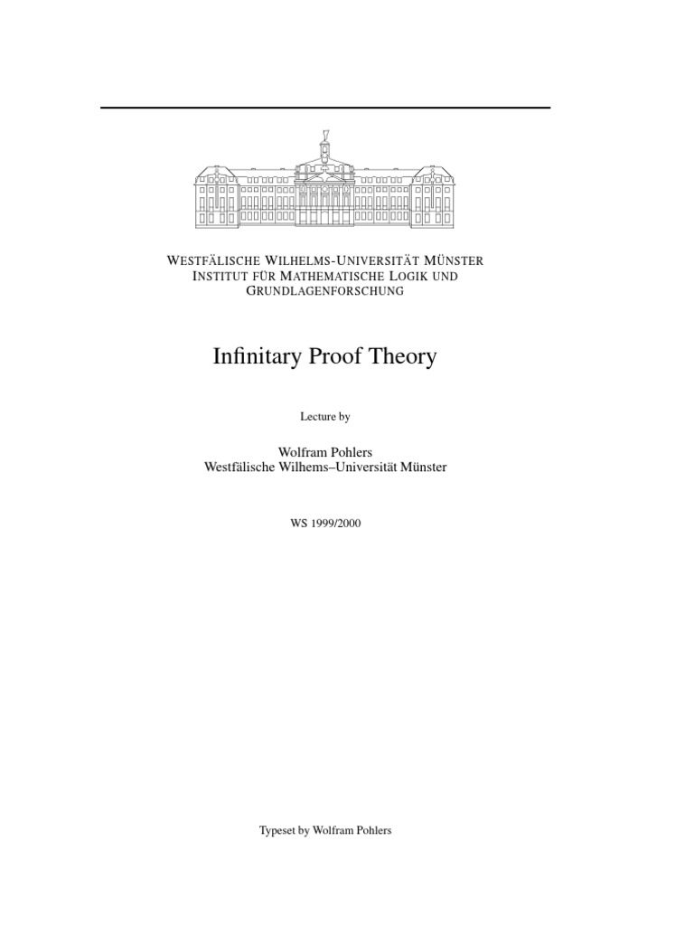 Infinitary Proof Theory: W W - U M I M L G | PDF | Axiom | Mathematical ...
