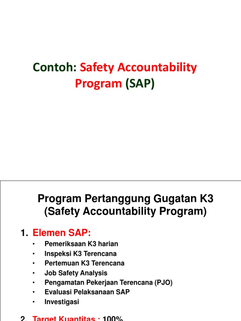 Contoh: (SAP) : Safety Accountability Program | PDF | Hazards | Safety