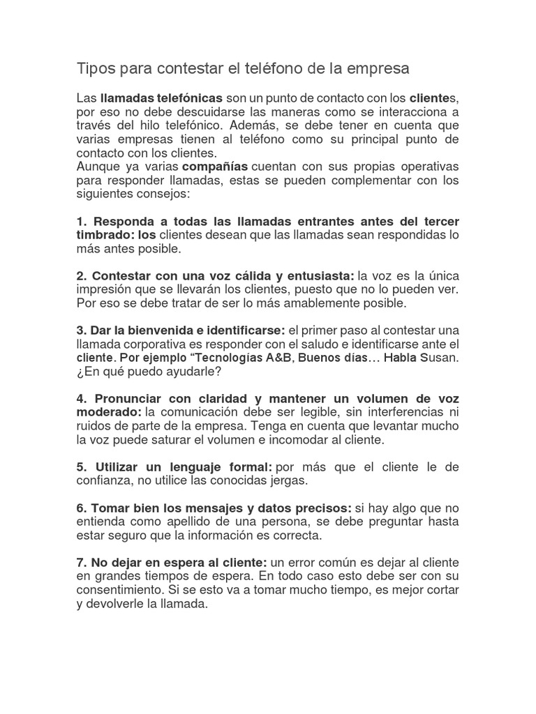 Como Contestar El Telefono. | PDF | Teléfono | Altoparlante