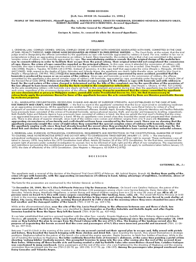 People Vs Aspili | Download Free PDF | Robbery | Crime & Violence