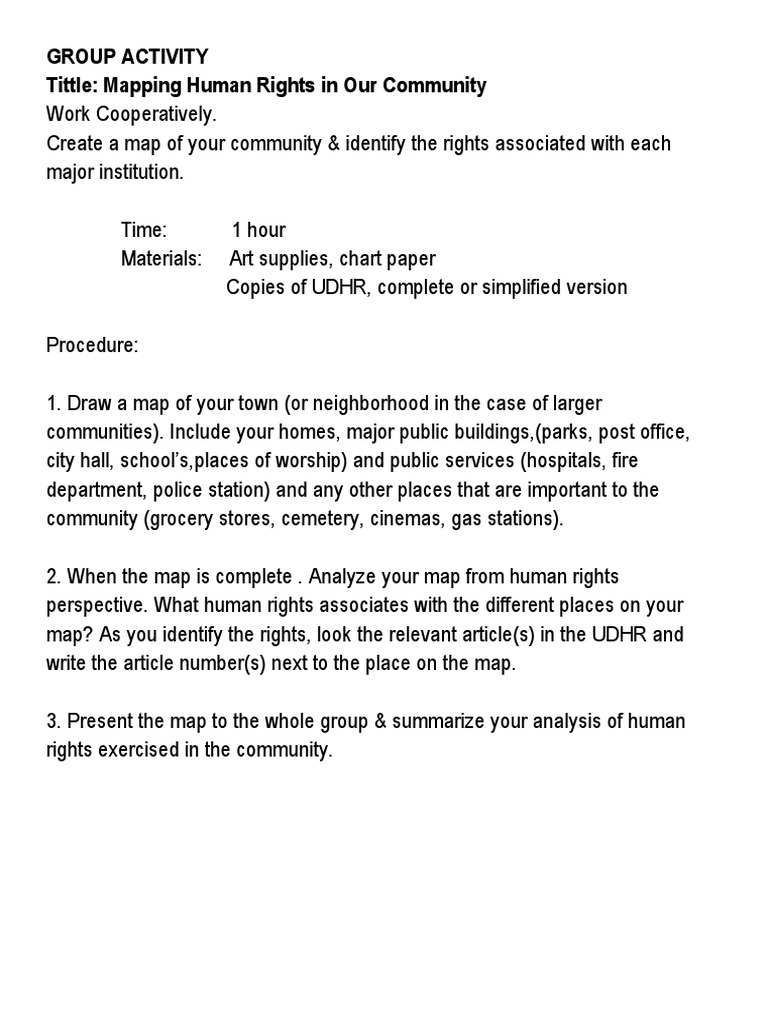 Mapping Human Rights in Our Community | PDF