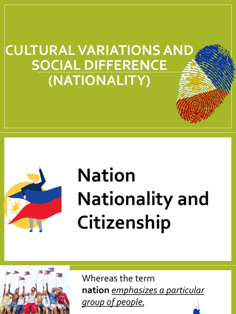 Cultural Variations and Social Difference (Nationality) | PDF ...