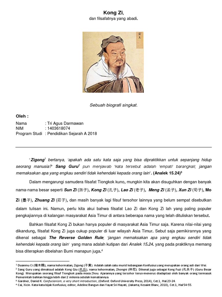 Biografi Singkat Kong Zi | PDF