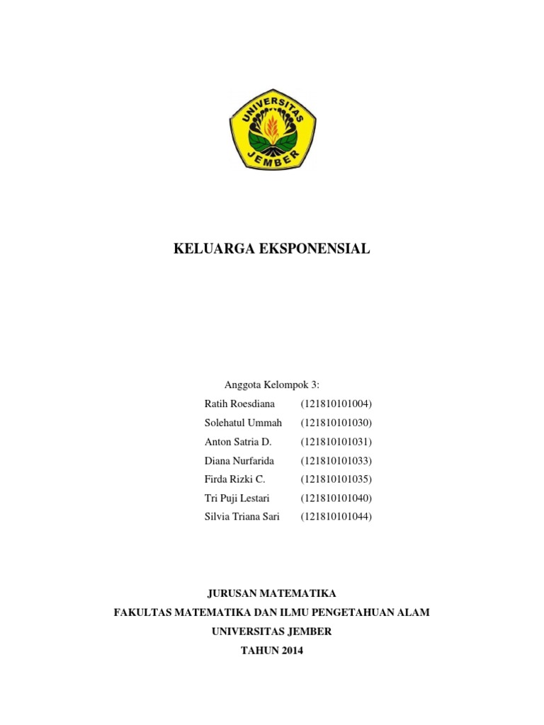 Statmat 2 Kelompok 3 Keluarga Eksponensial PDF | PDF
