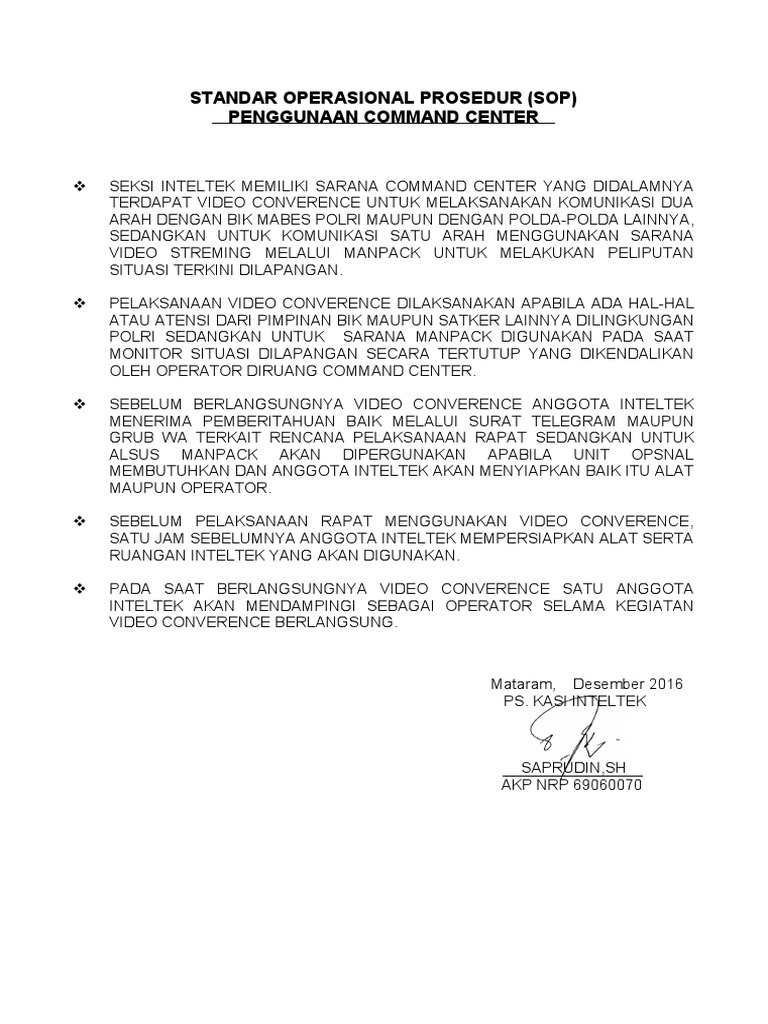 19.sop Command Center PDF | PDF