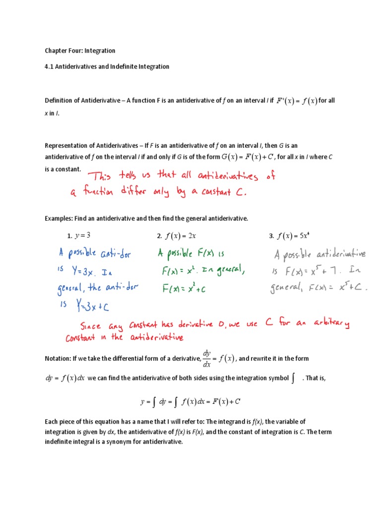 Chapter Four Integration Formulas | PDF | Integral | Theoretical Physics