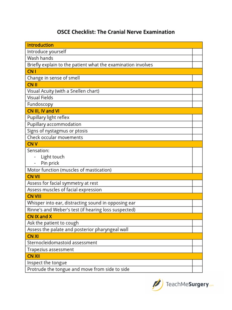 The Cranial Nerve Exam | PDF