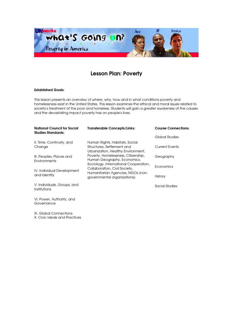 Lesson Plan: Poverty | PDF | Ratification | Treaty