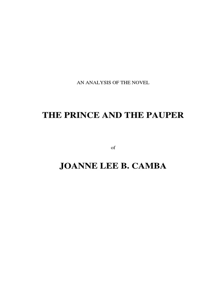 The Prince and the Pauper Novel Analysis | PDF | Mark Twain ...