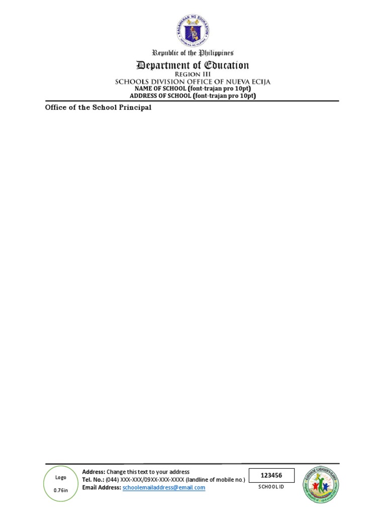 School Official Letterhead